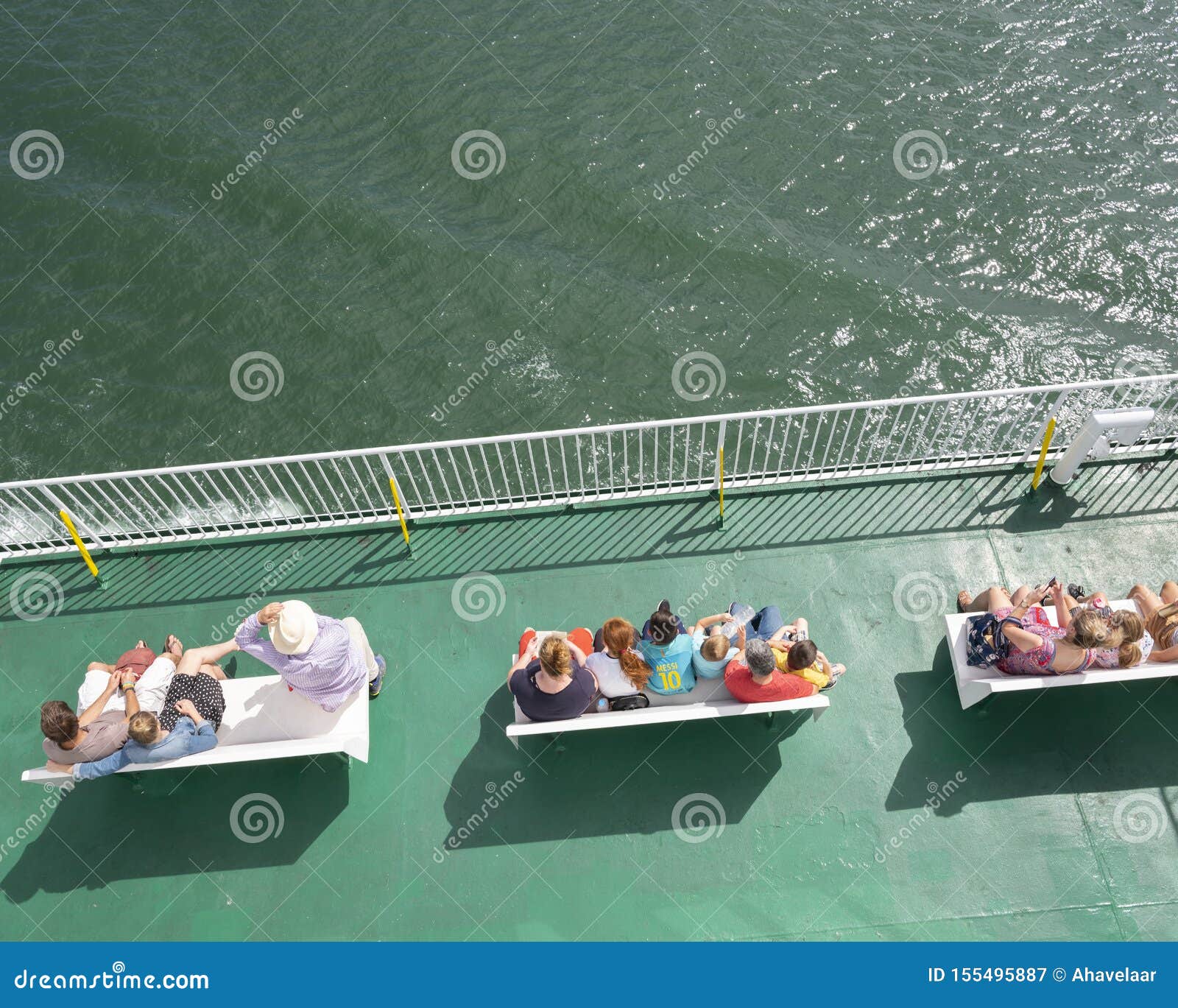 Tourists on Ferry Seen from Above Editorial Photography - Image of girl ...