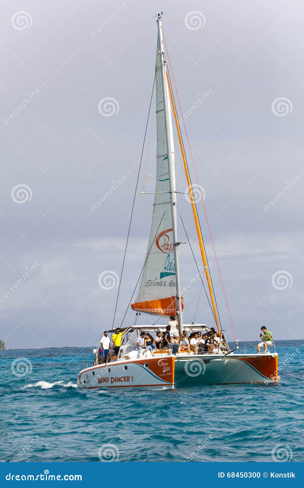Tourists Float on a Catamaran in the Indian Ocean on April 24, 2012 in ...