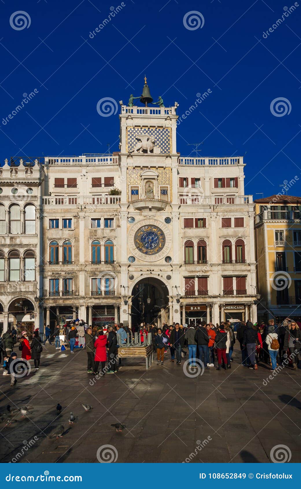 St Mark`s Clocktower, St Mark`s Basilica, Piazza San Marco, Building ...