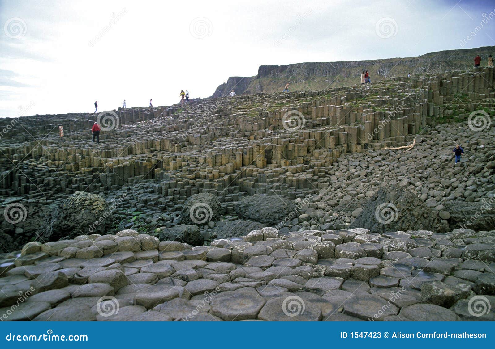 Tourists on the Giant S Causeway Stock Image - Image of causeway, stone ...