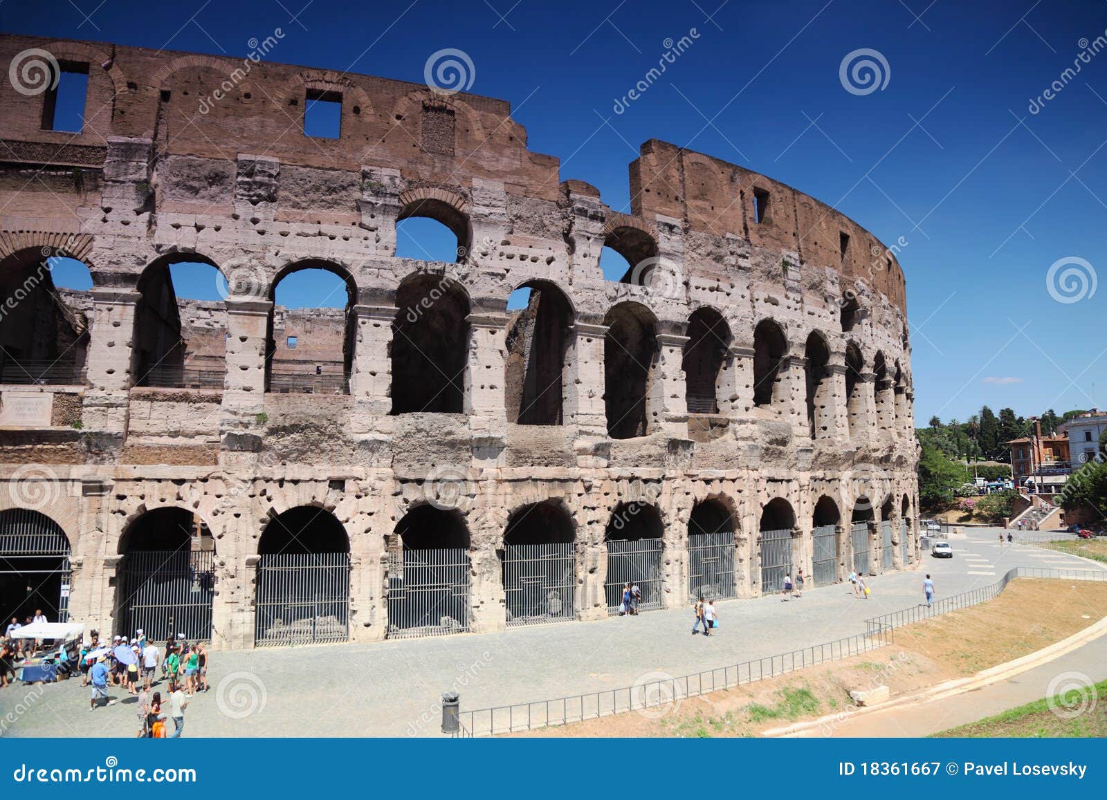 Tourists Going Near Old Stone Walls of Coliseum Stock Image - Image of ...