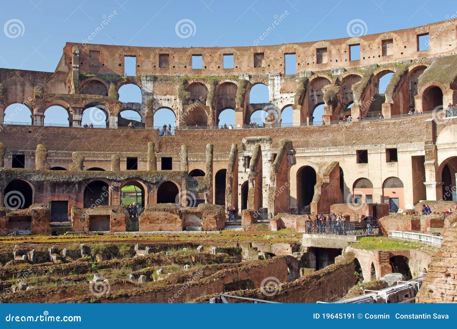 Inside The Colosseum - The Flavian Amphitheatre In Summer, Rome, Italy ...