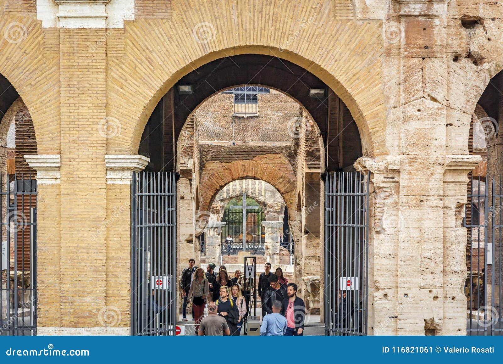 Tourists Leaving the Colosseum in Rome from the Main Exit Editorial ...