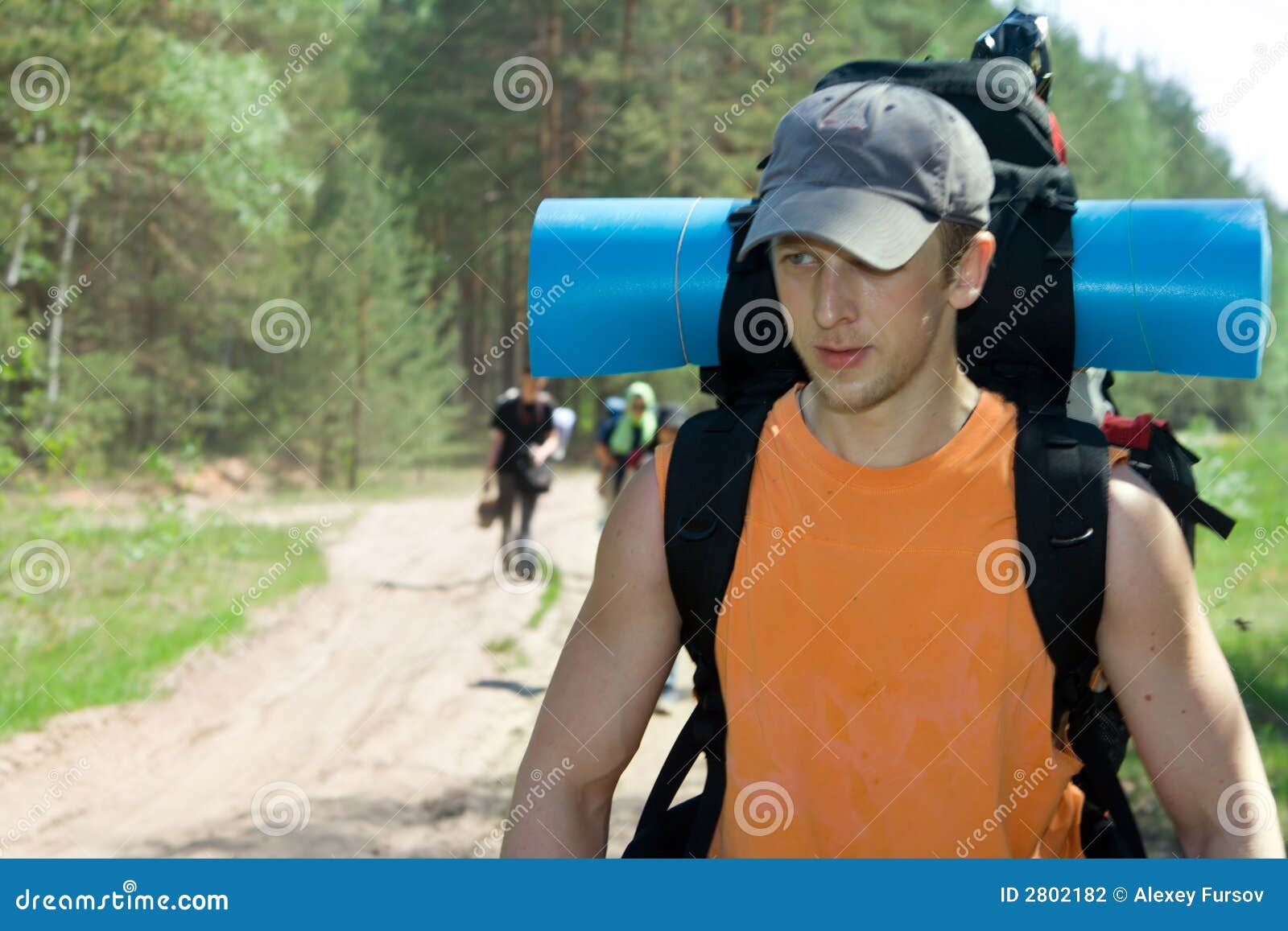 Tourists at nature stock photo. Image of male, knapsack - 2802182
