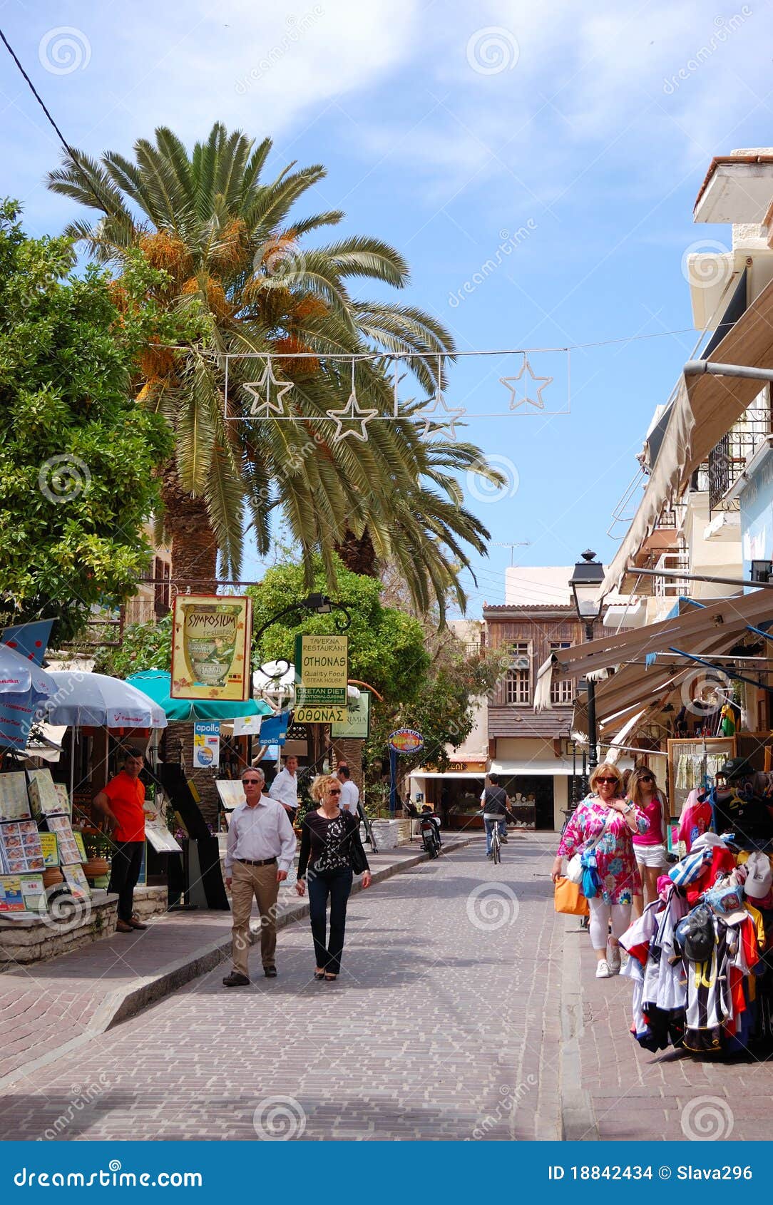Tourists in Old Part of Retimno Town Editorial Stock Image - Image of ...