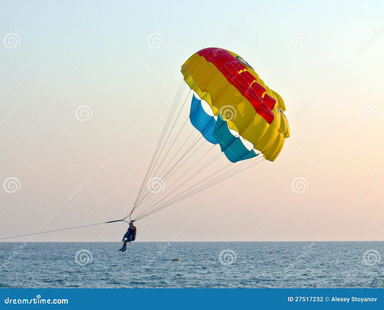 Tourists with Parachute Above the Sea Stock Photo - Image of adrenalin ...