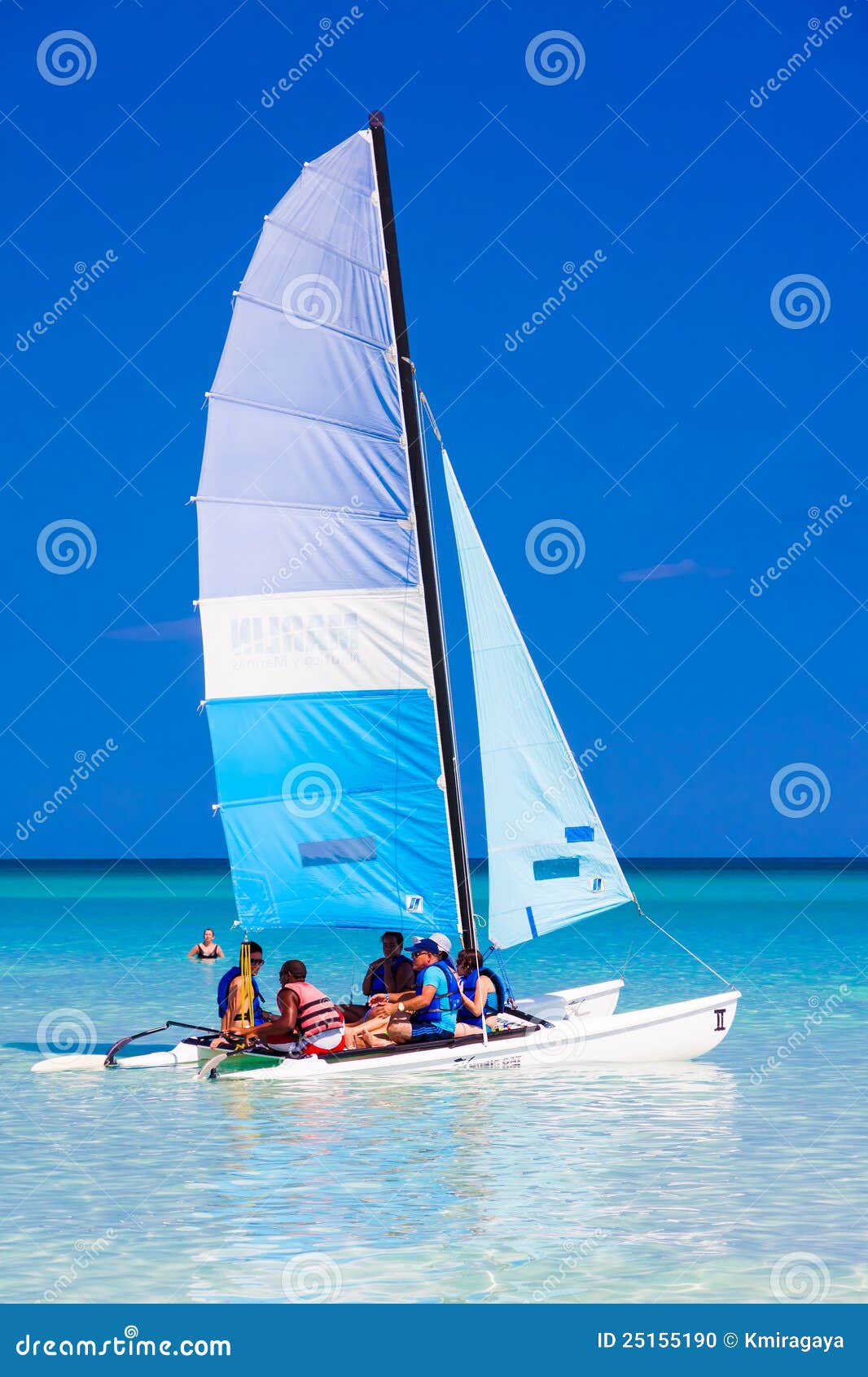 Tourists Sailing in a Catamaran in Cuba Editorial Image - Image of ...