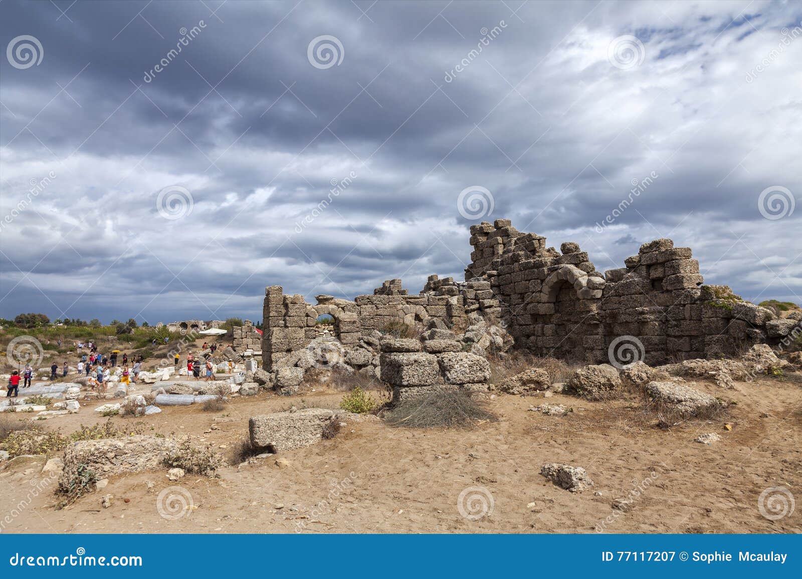 Tourists in Side Turkey editorial photography. Image of architecture ...