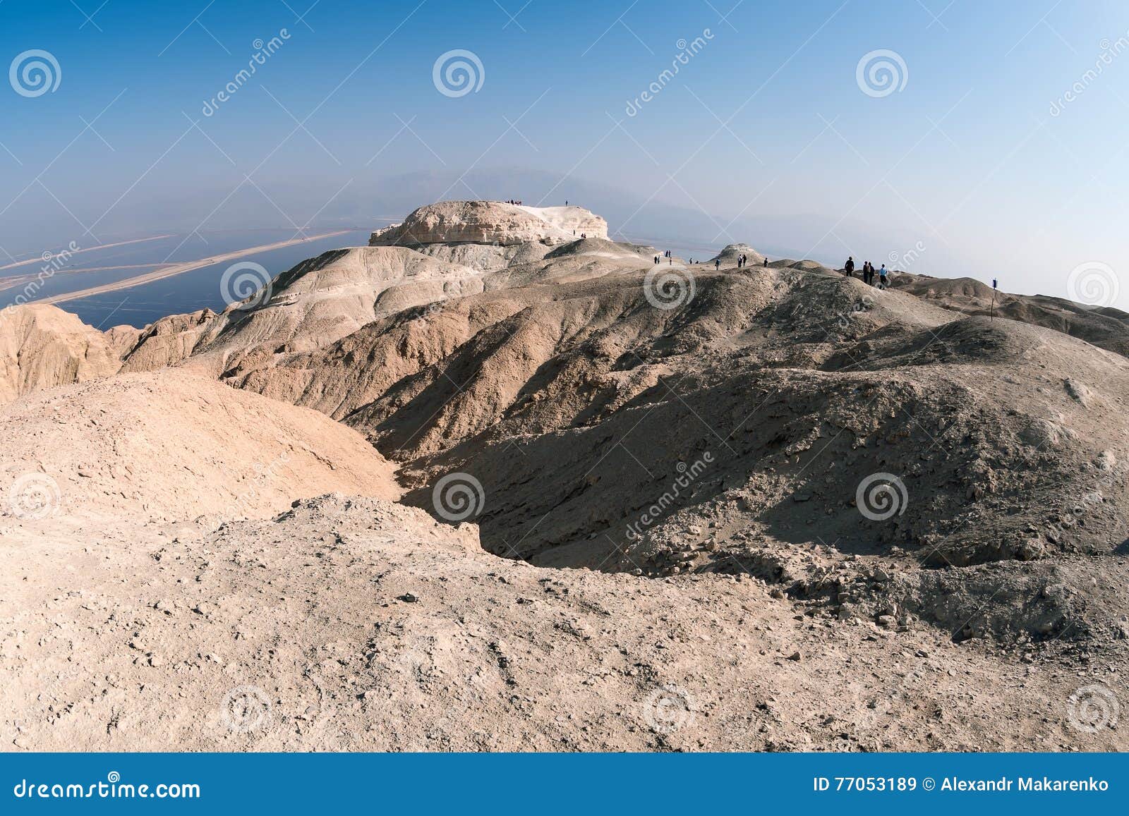 Tourists on the Top of Mount Sodom. Stock Image - Image of israel ...