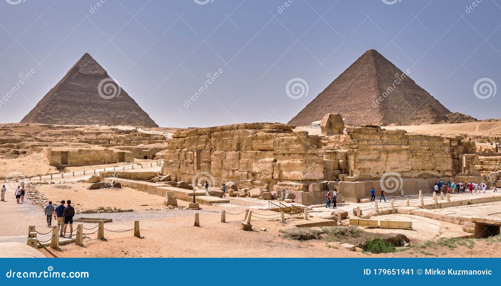 Giza Plateau with the Great Sphinx and the Giza Pyramid Complex ...