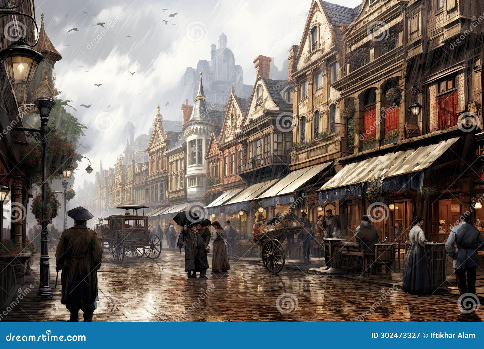 Tourists Walk Along the Streets of London, AI Generated Stock ...