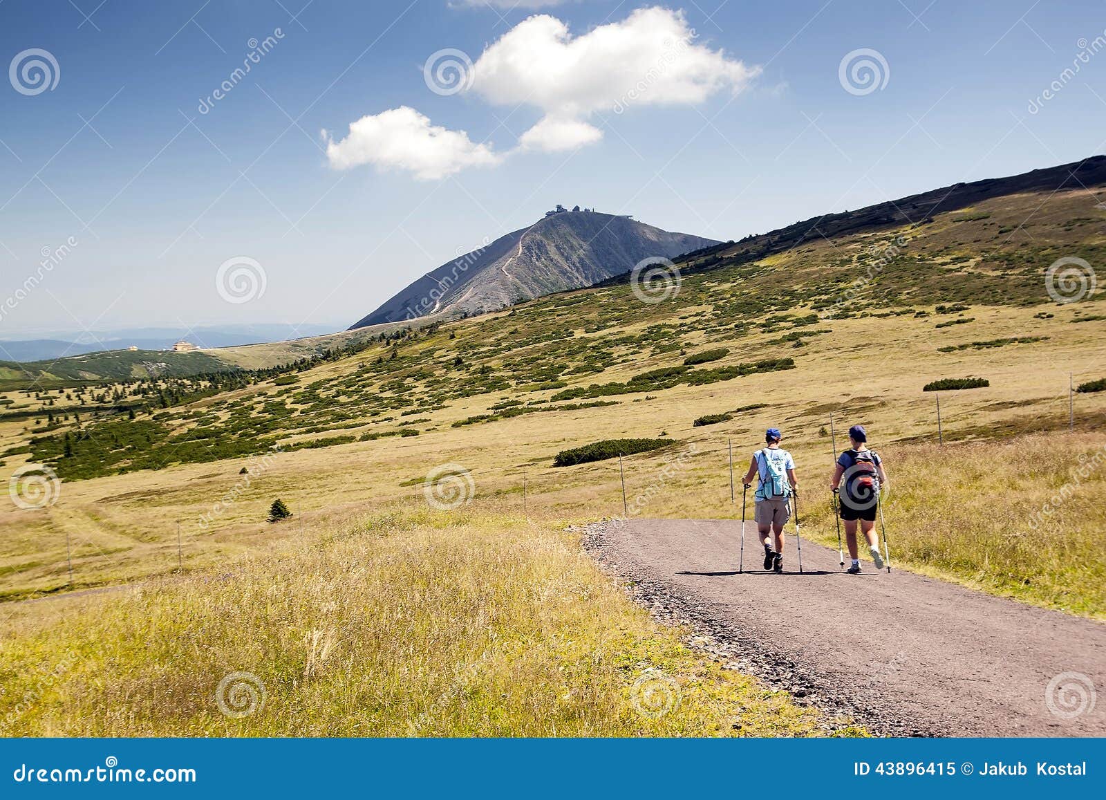 Tourists Walking on Trip, Czech Mountains Stock Image - Image of ...