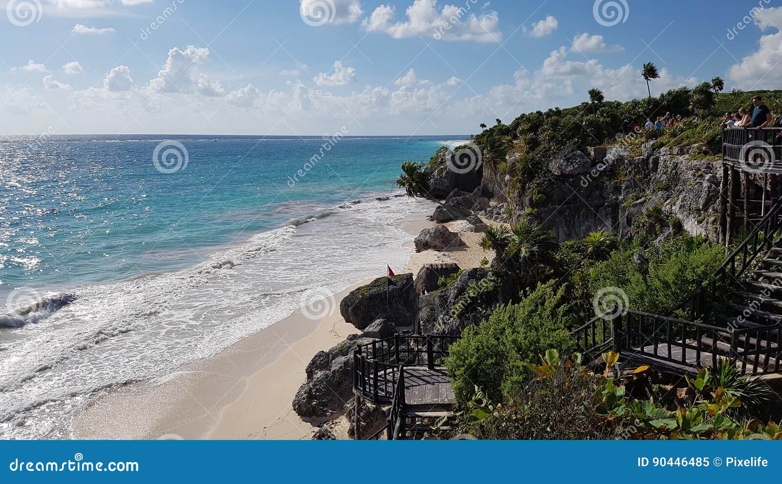 Tourists Watching the Sea of Tulum Editorial Image - Image of city ...