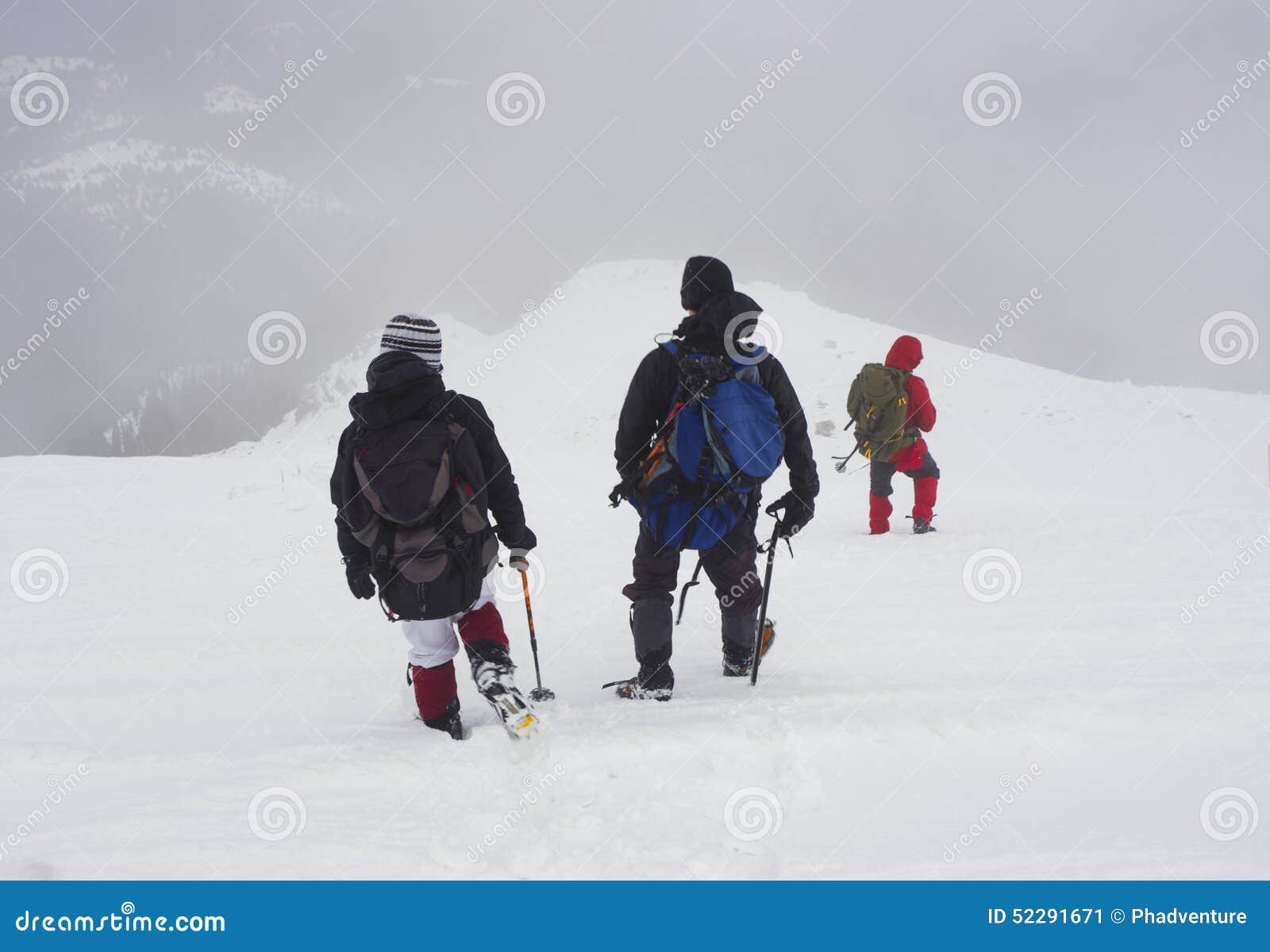 Tourists in a Winter Mountain Stock Image - Image of mountain, female ...