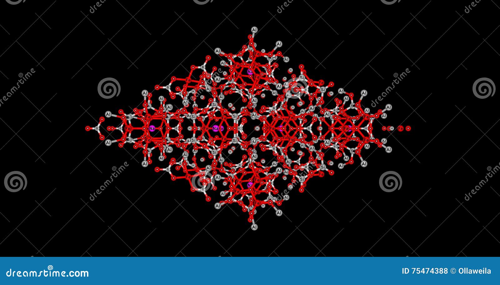 Tourmaline Molecular Structure Isolated on Black Stock Illustration ...