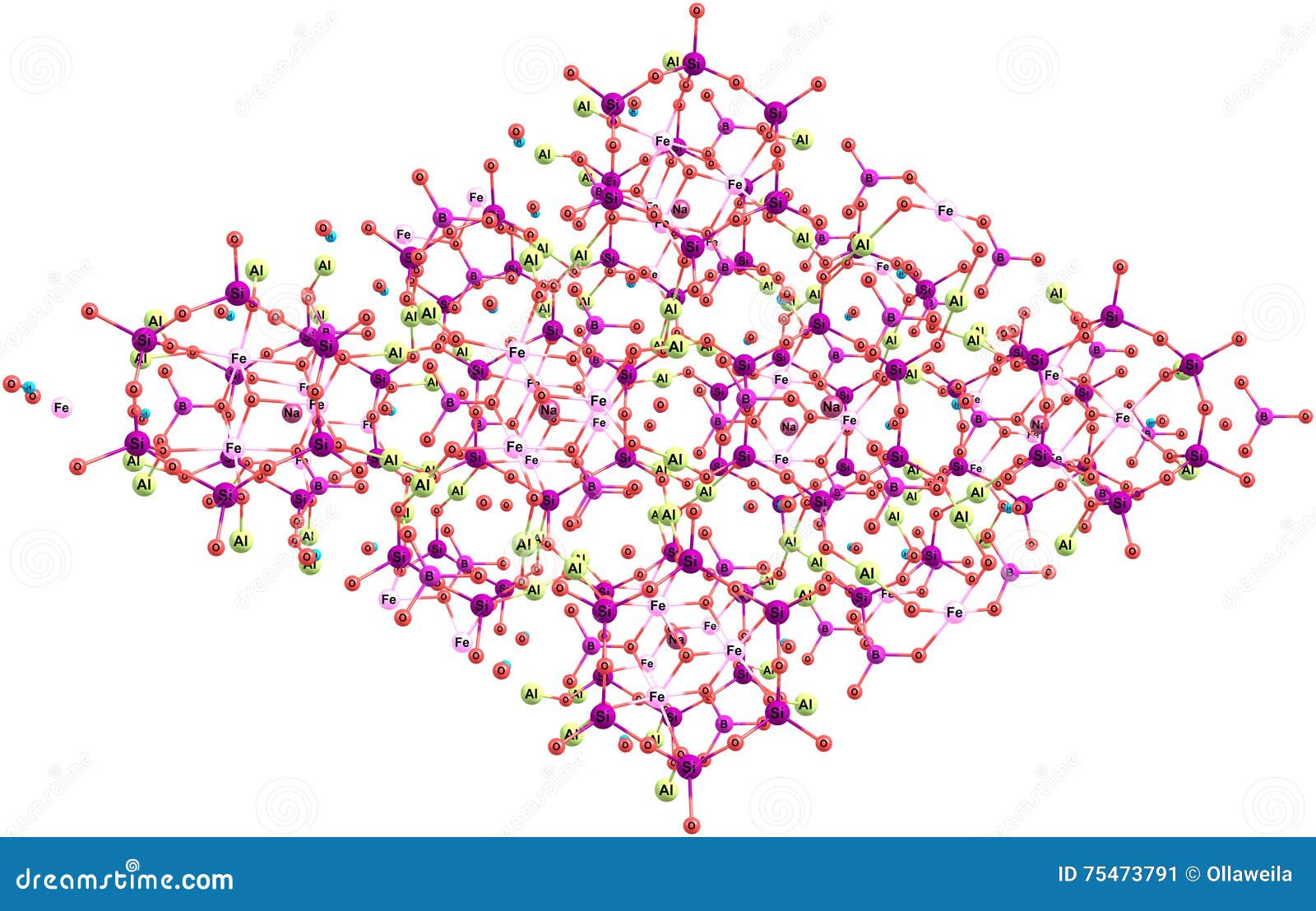 Tourmaline Molecular Structure Isolated on White Stock Illustration ...