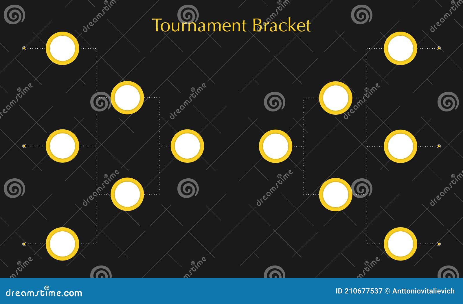 Tournament Bracket for Game on Black Background. Blank Playoff Schedule ...