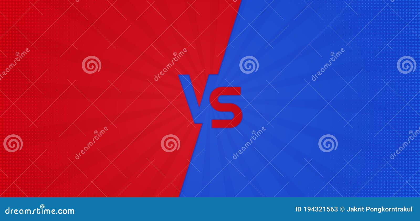 Red And Blue Versus Sign On A Transparent Background. Vector ...