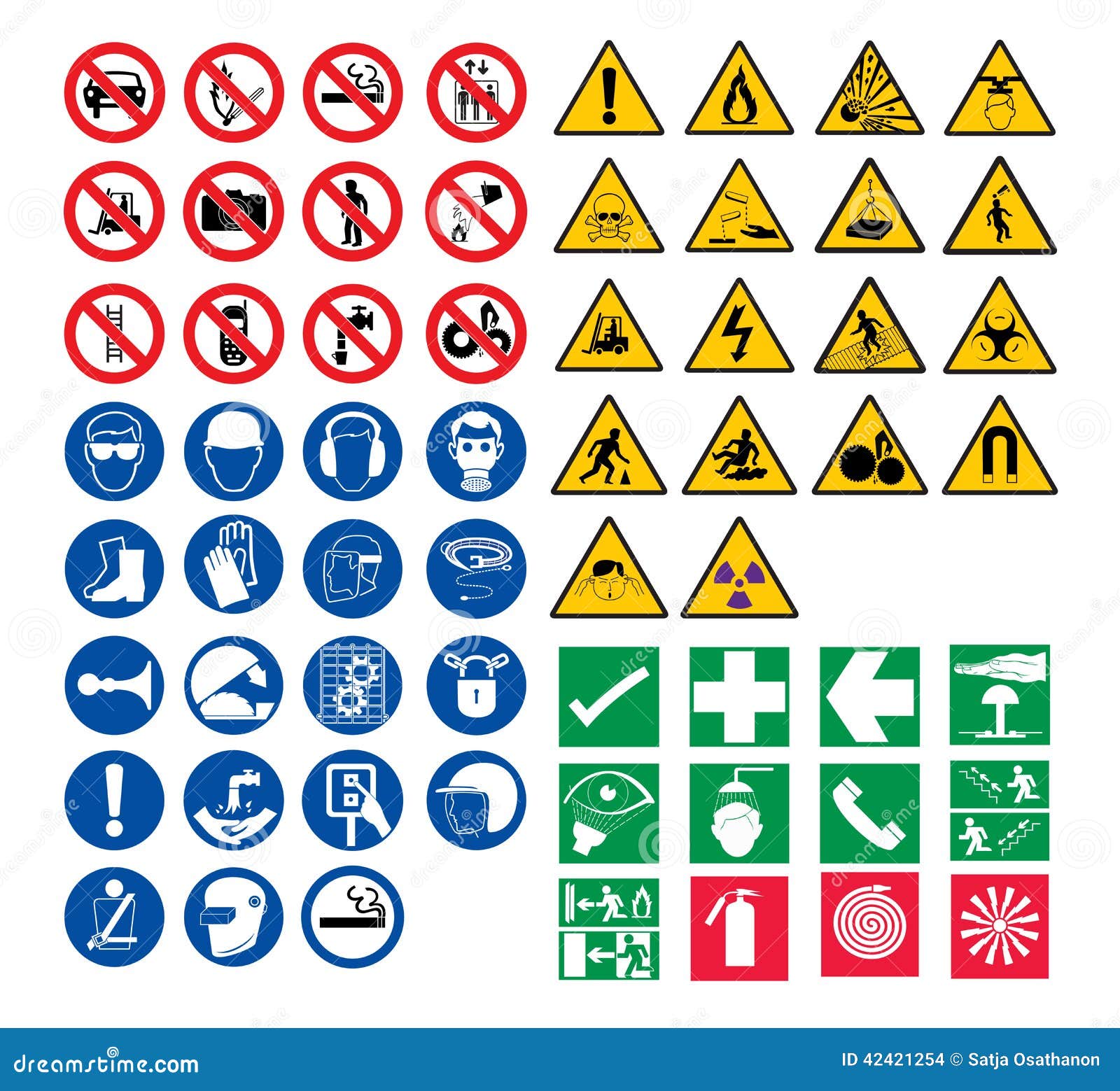 Tous Les Signes De Sécurité Illustration de Vecteur - Illustration du ...