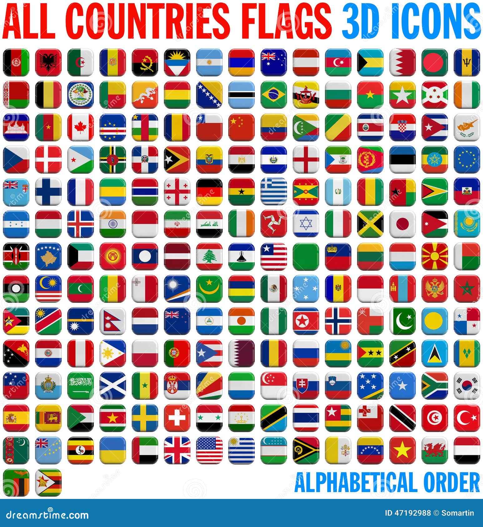 Tout L'ensemble Complet De Drapeaux De Pays Illustration Stock ...