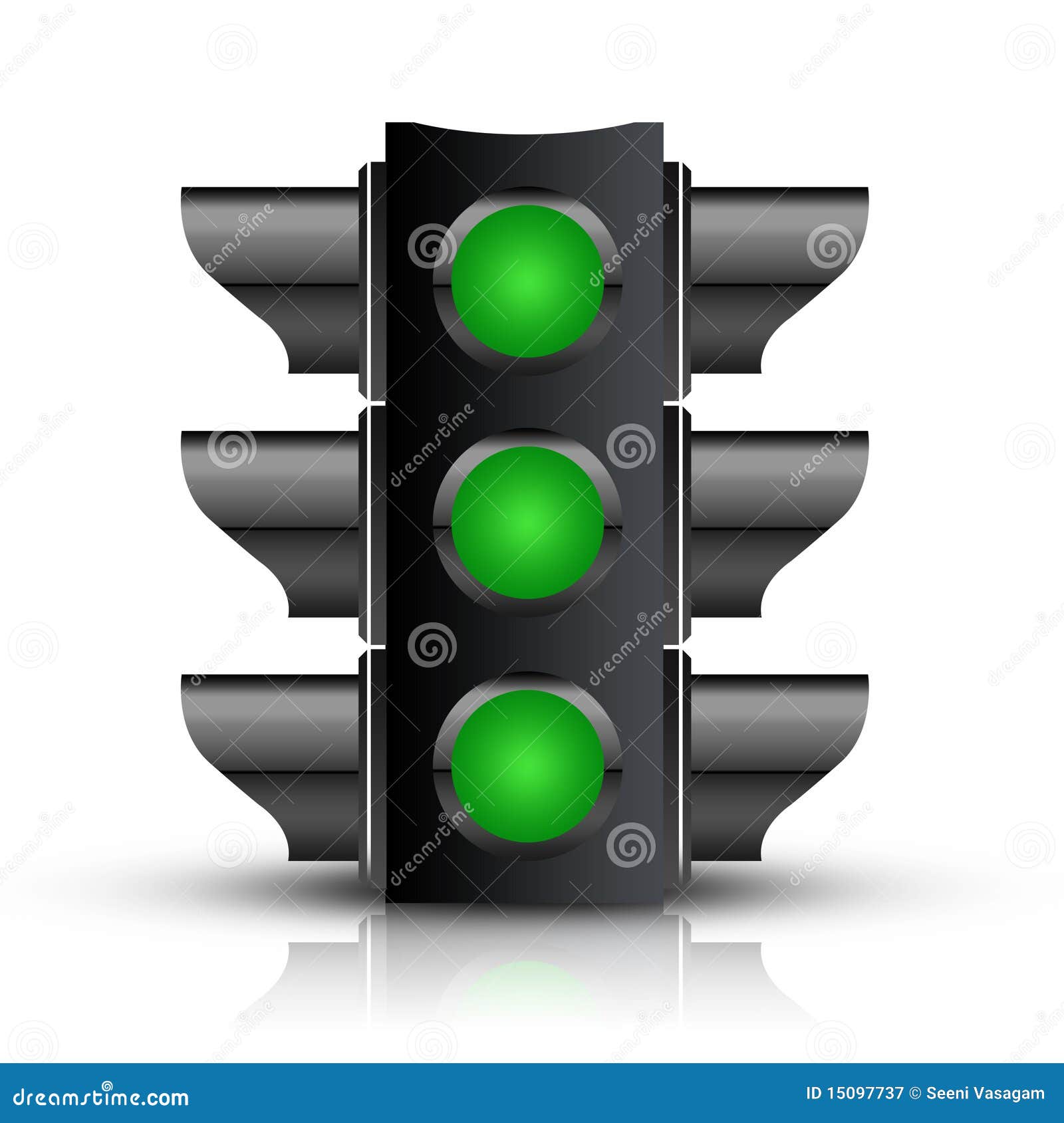 Tout Le Feu De Signalisation Vert Illustration Stock - Illustration du ...