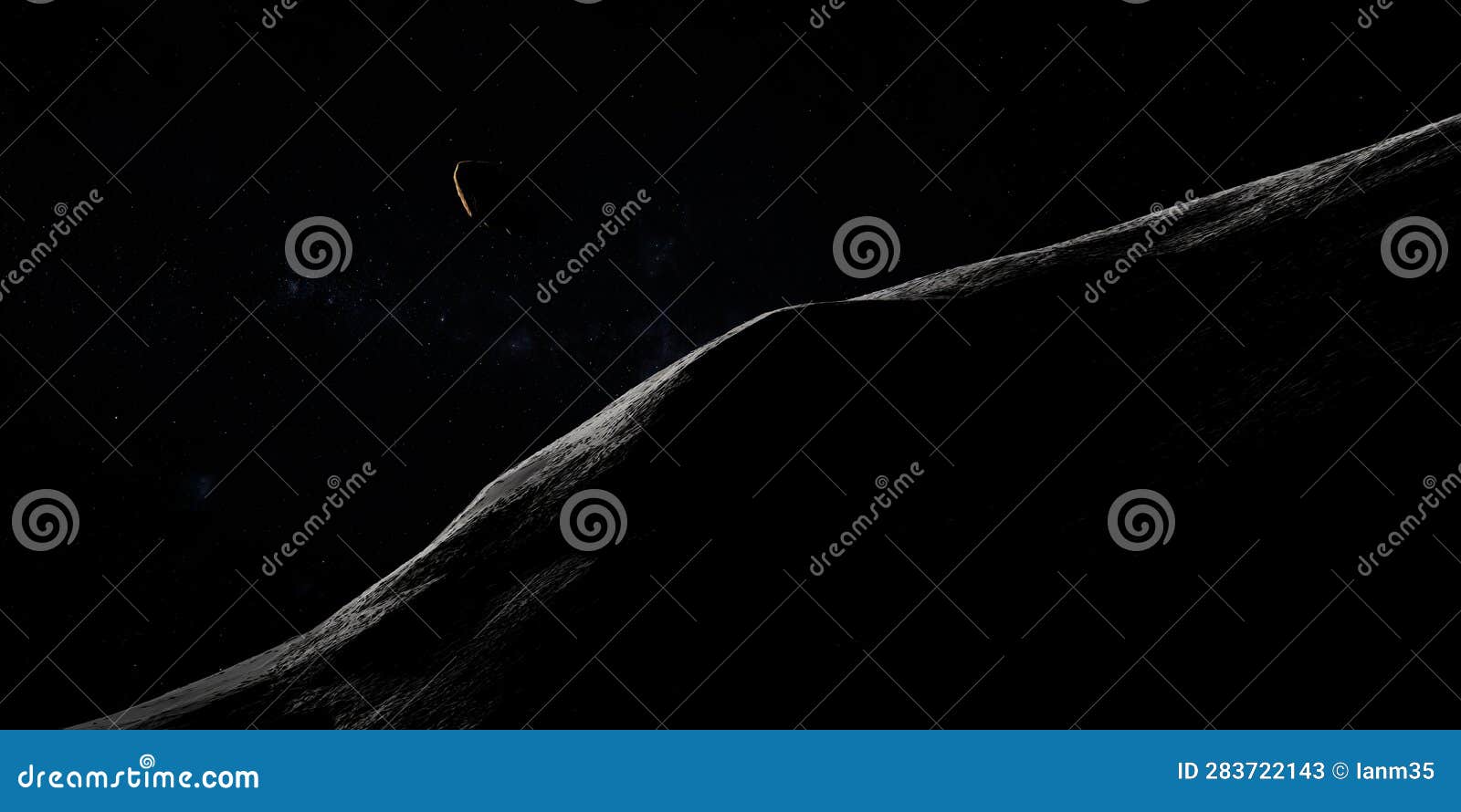 Toutatis Asteroid Orbiting in the Outer Space from a Moon or Planet ...