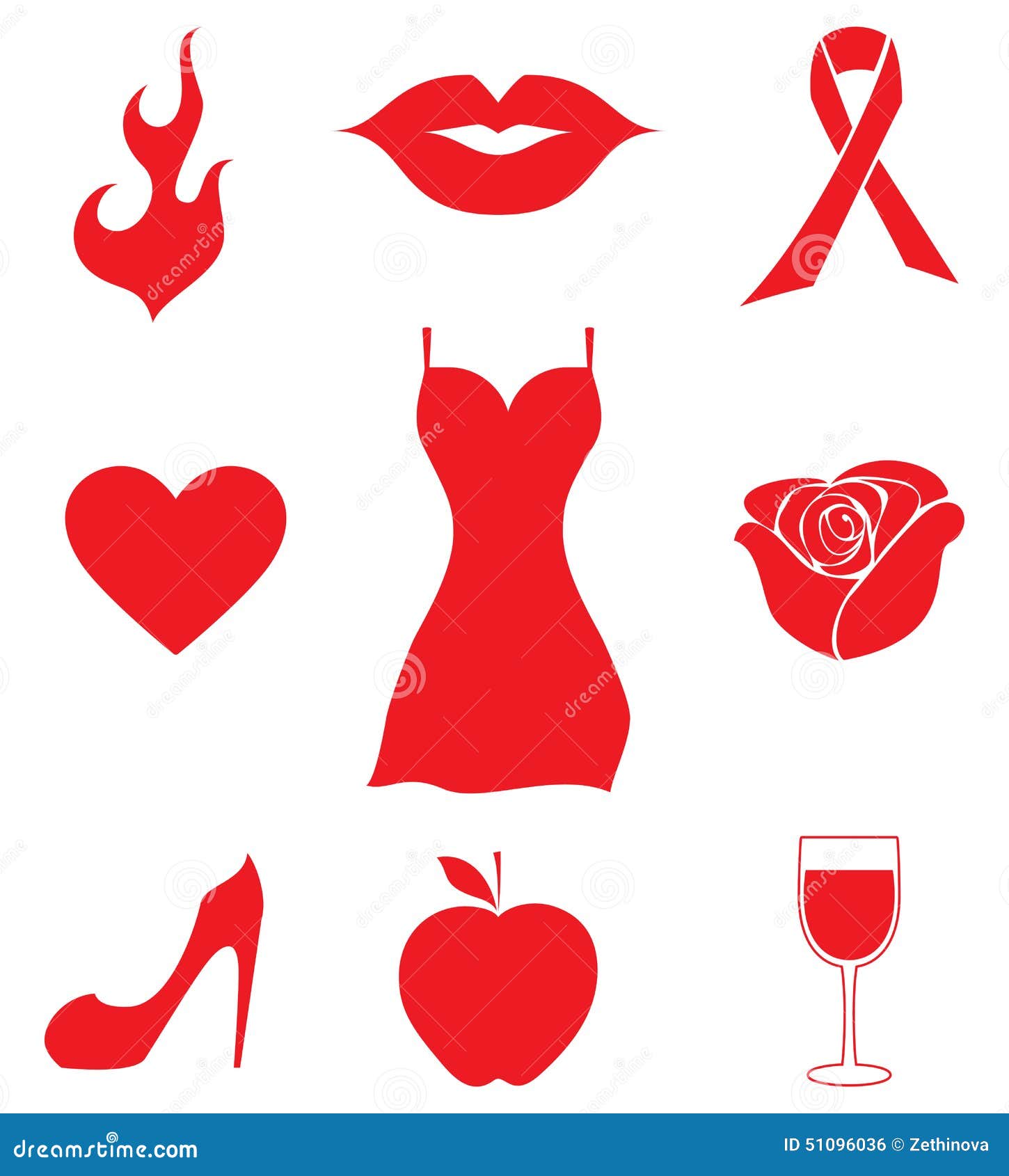 Toutes les choses rouges illustration stock. Illustration du bande ...