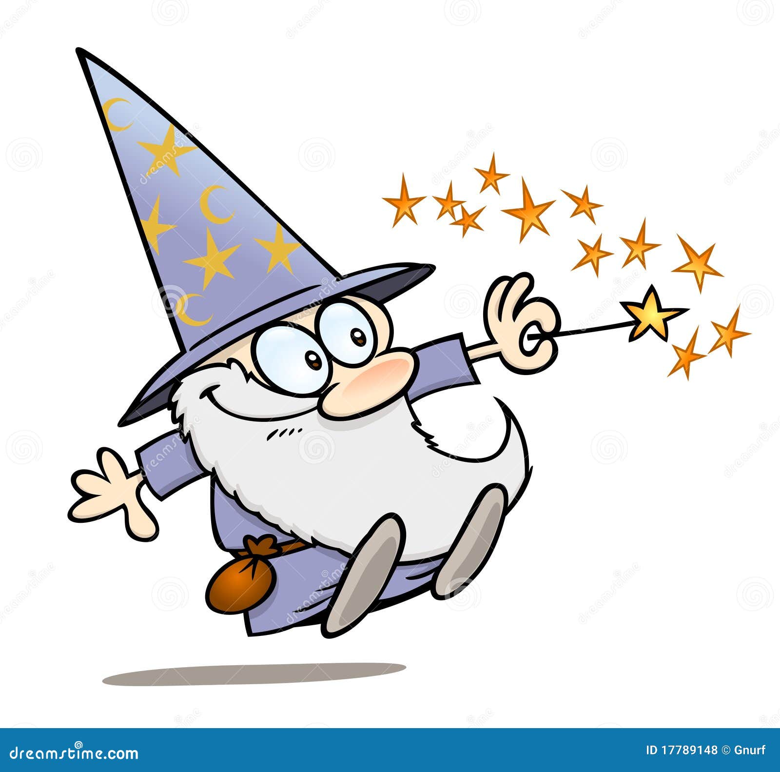 Tovenaar met toverstokje vector illustratie. Illustration of springen ...