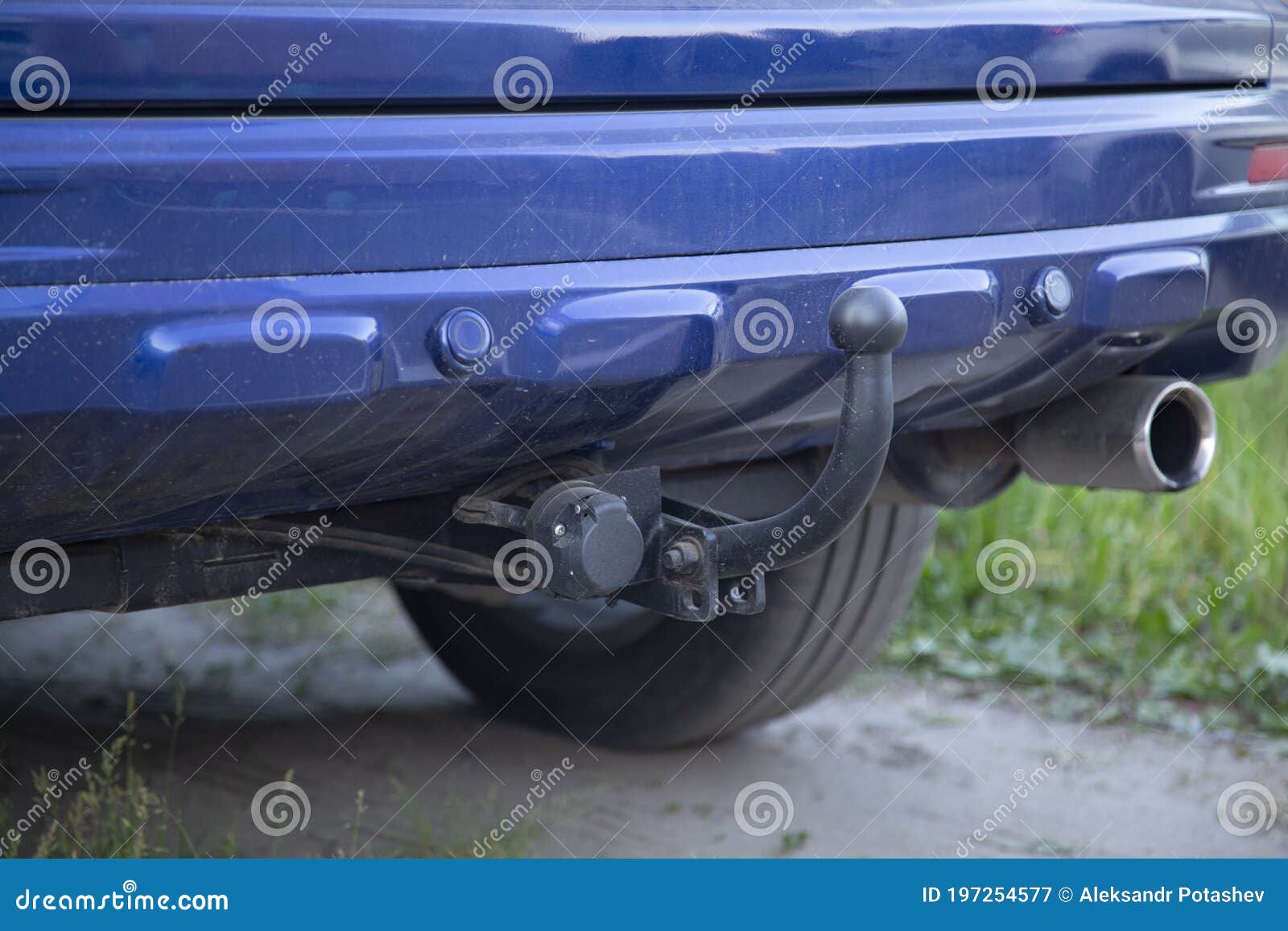 Tow Bar with Socket Installed on a Passenger Car. a Car Prepared for ...
