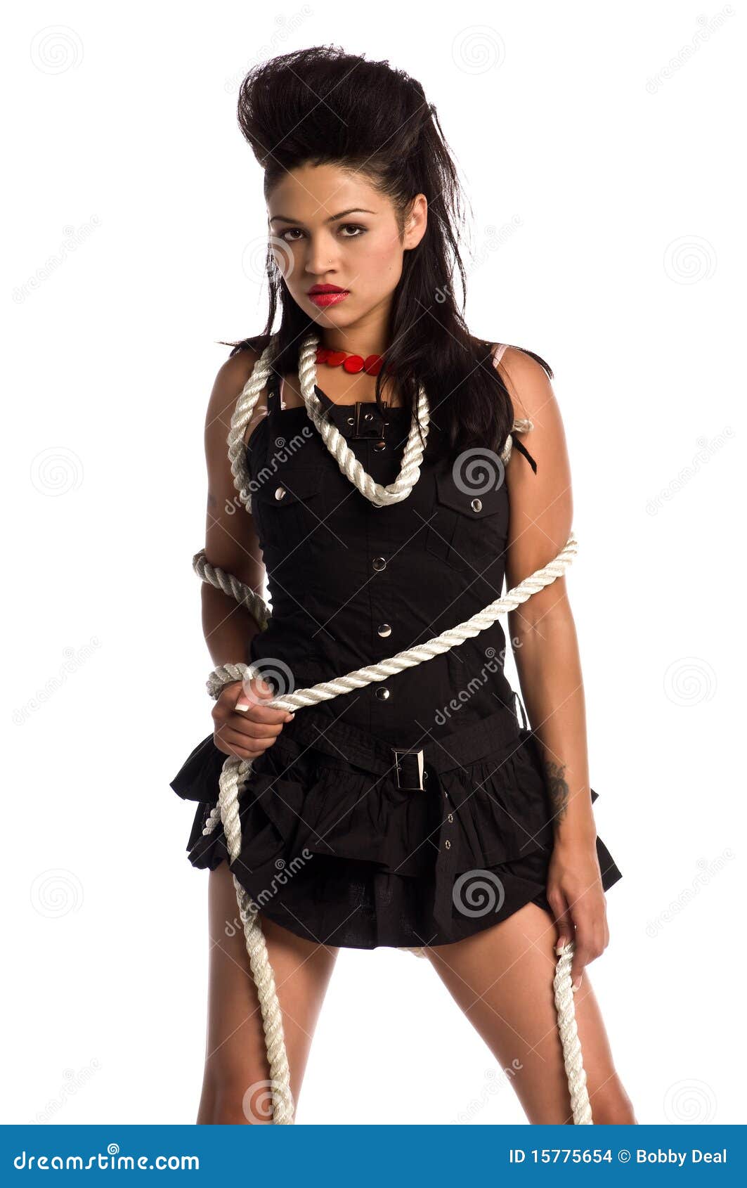 Tow the Line stock photo. Image of woman, entangled, dress - 15775654