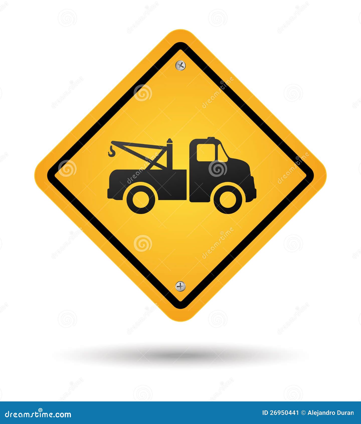 Tow road sign stock vector. Illustration of silhouette - 26950441