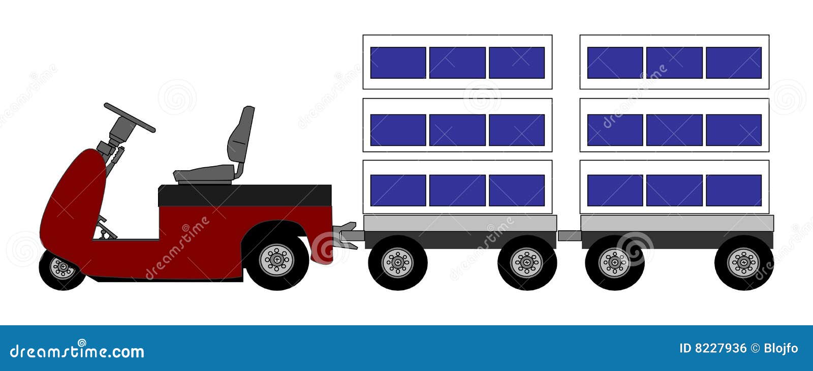 Tow tractor with boxes stock vector. Illustration of equipment - 8227936