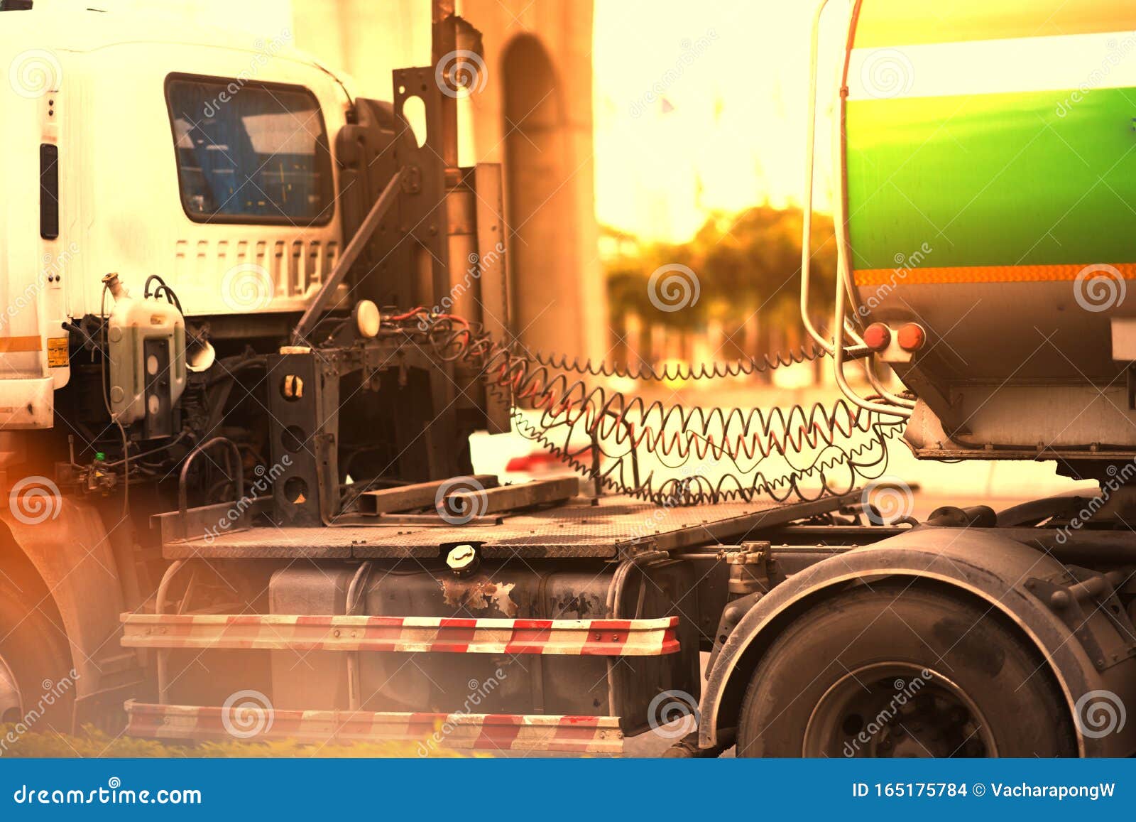 Tow Truck with Container Connection with Cable in Transportation ...