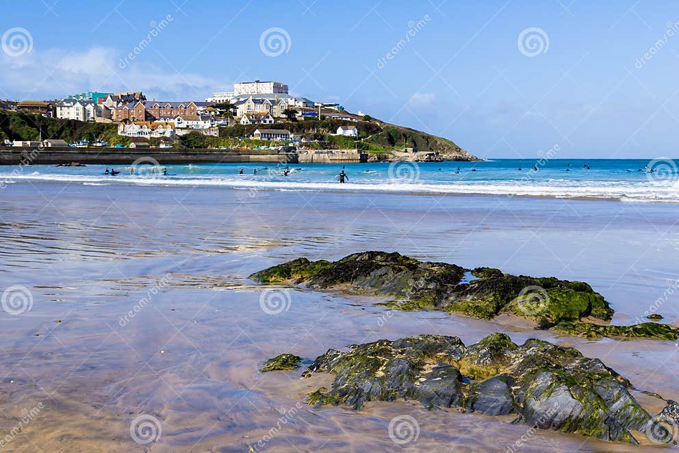 Towan Beach stock image. Image of north, coastal, newquay - 25174635