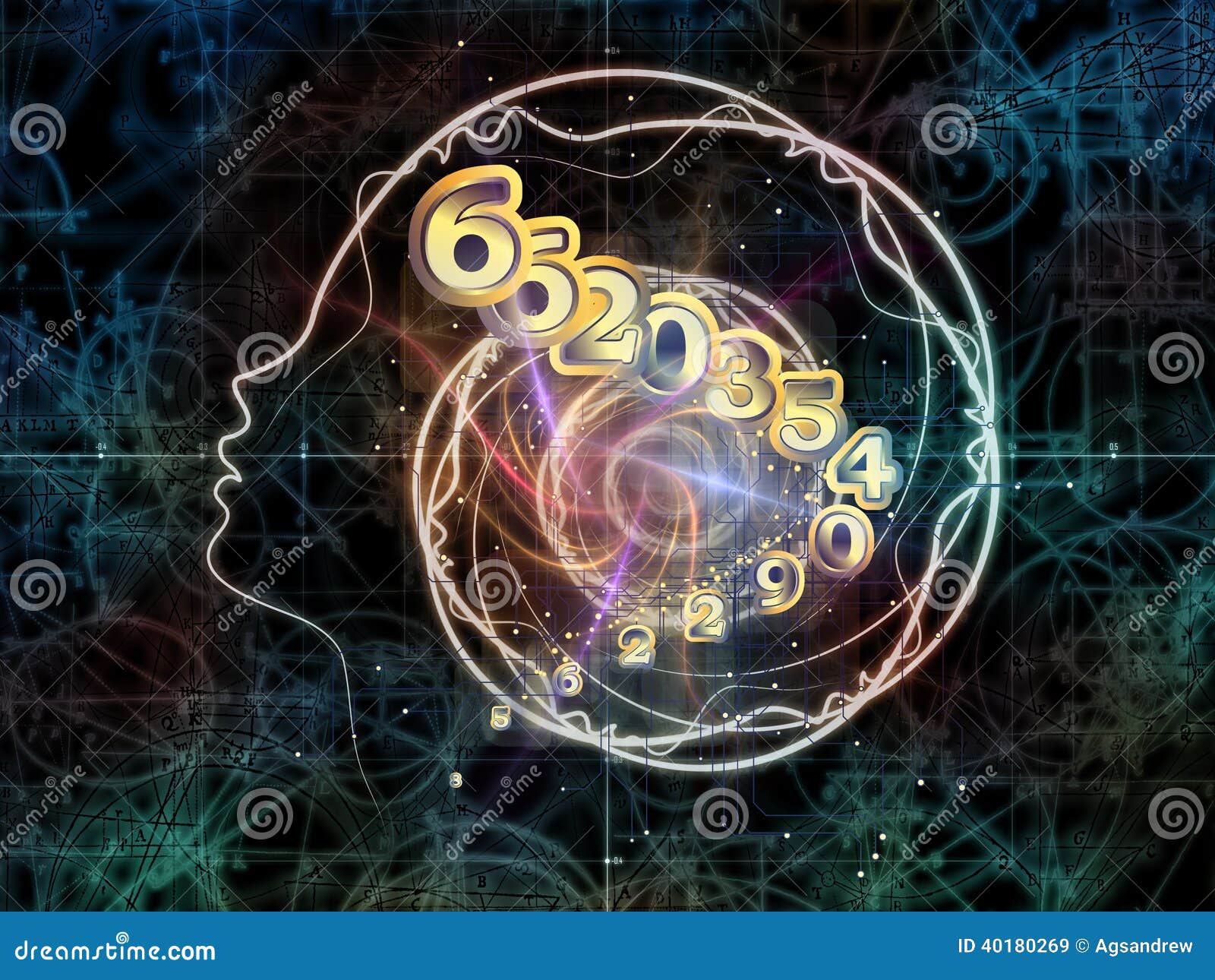 Toward Digital Geometry stock illustration. Illustration of calculation ...