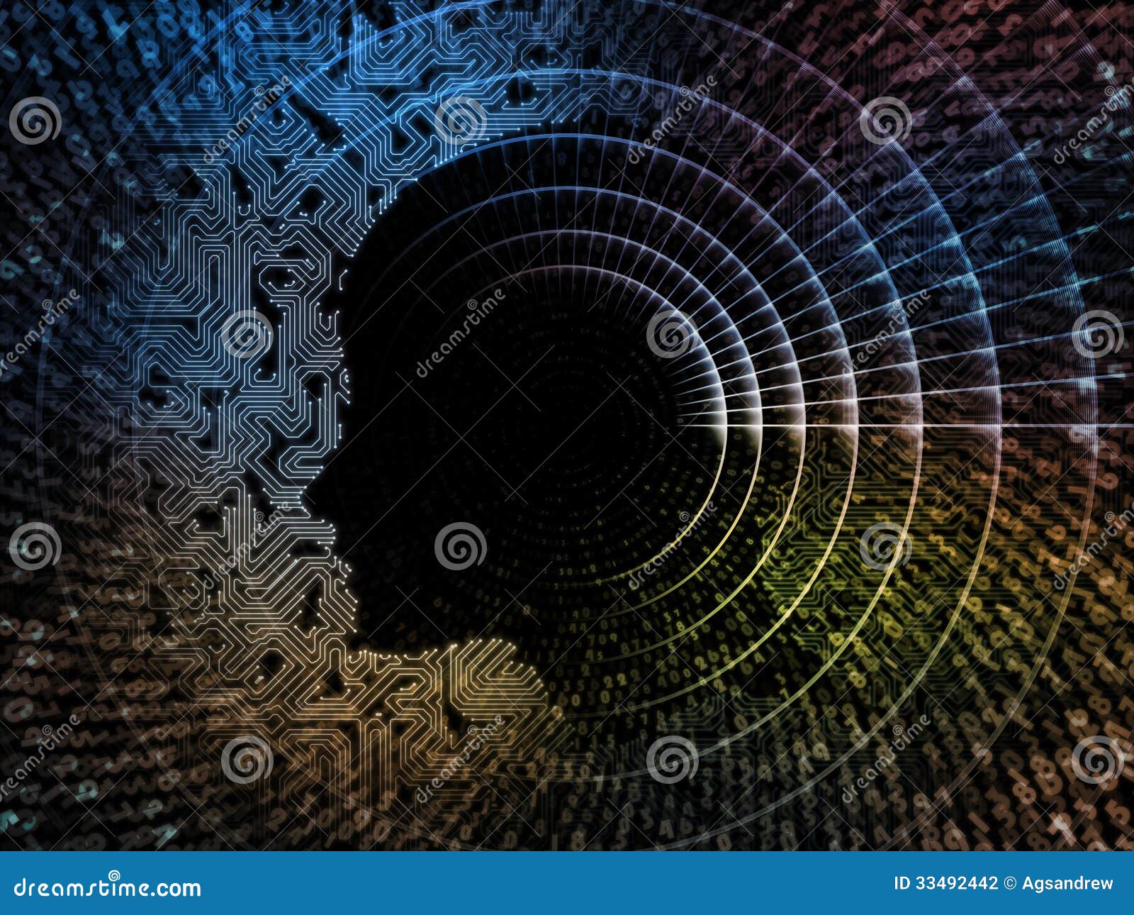 Toward Digital Intelligence Stock Illustration - Illustration of ...