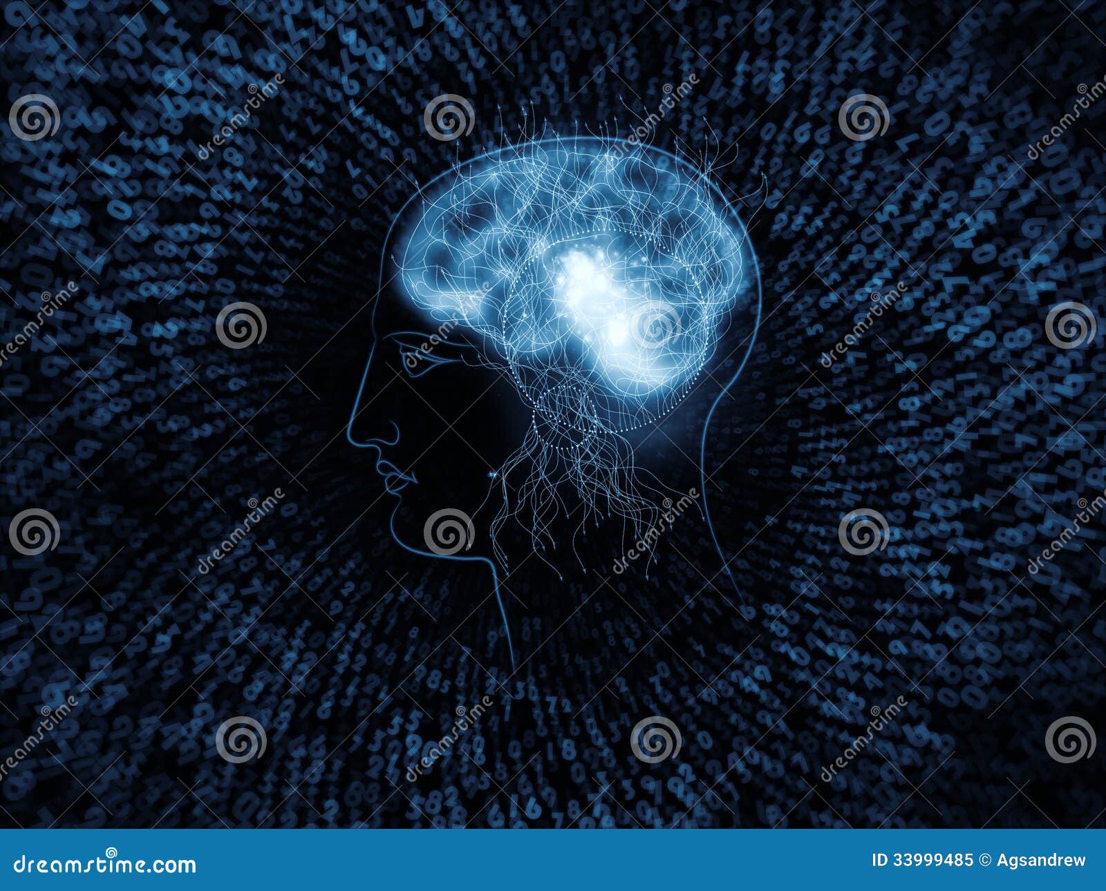 Toward Digital Intelligence Stock Illustration - Illustration of data ...