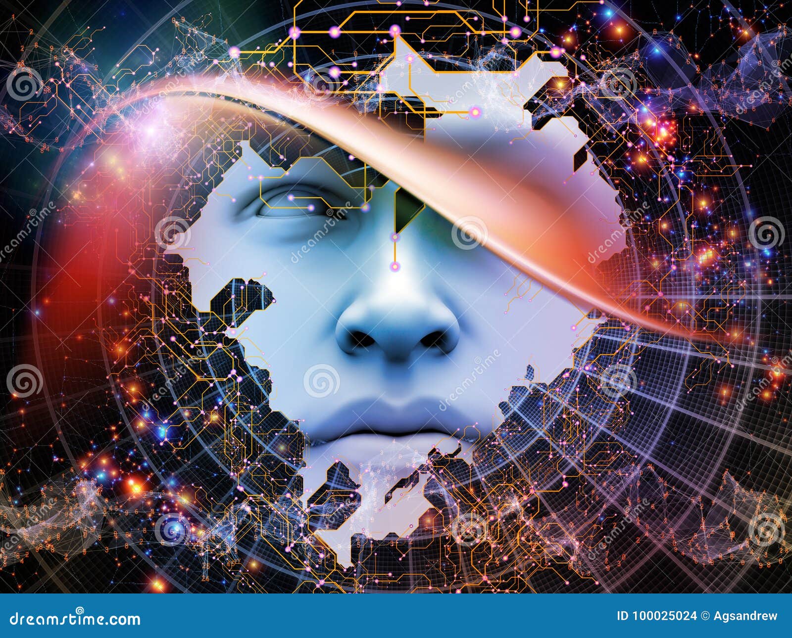 Toward Digital Super Human stock illustration. Illustration of computer ...