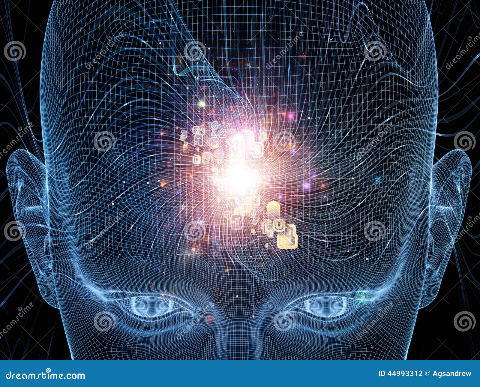 Toward Digital thought stock illustration. Illustration of geometry ...