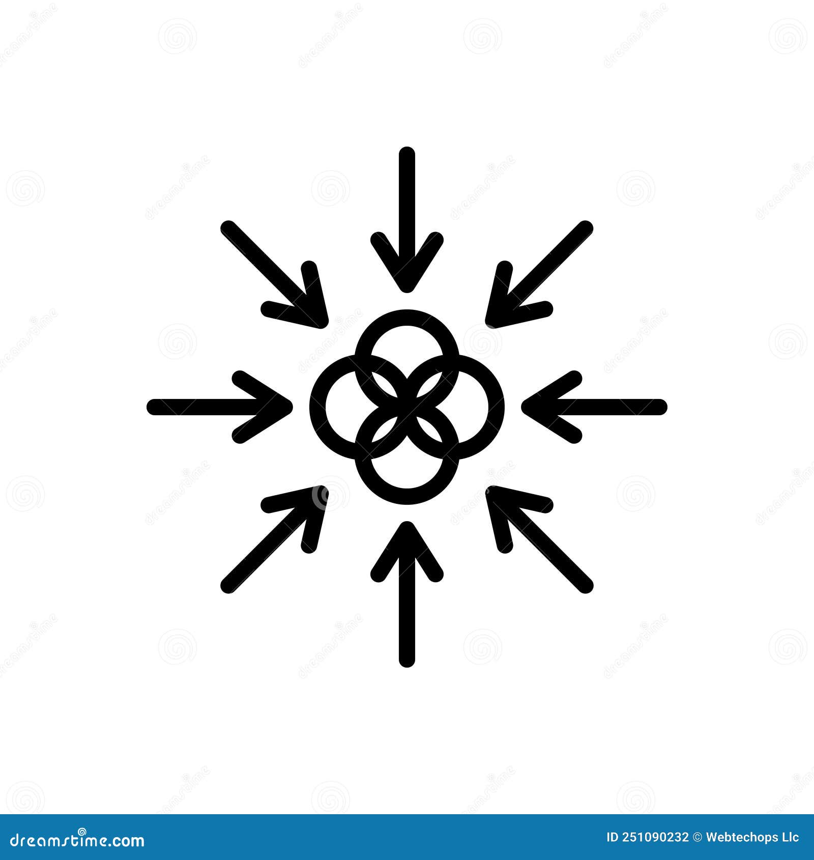 Black Line Icon for Toward, Center and Next Stock Vector - Illustration ...