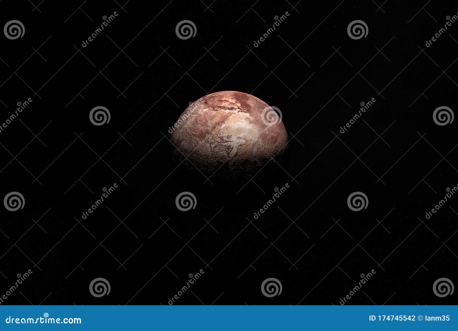 Towards Dwarf Planet Makemake in the Outer Space. 3d Render Stock ...