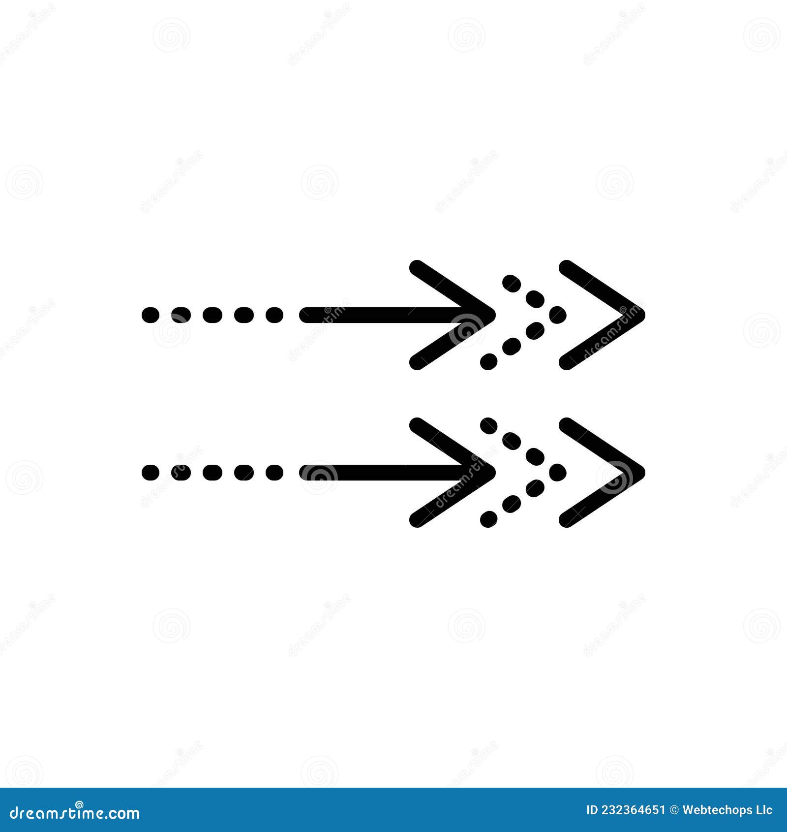 Black Line Icon for Towards, Next and Continue Stock Illustration ...
