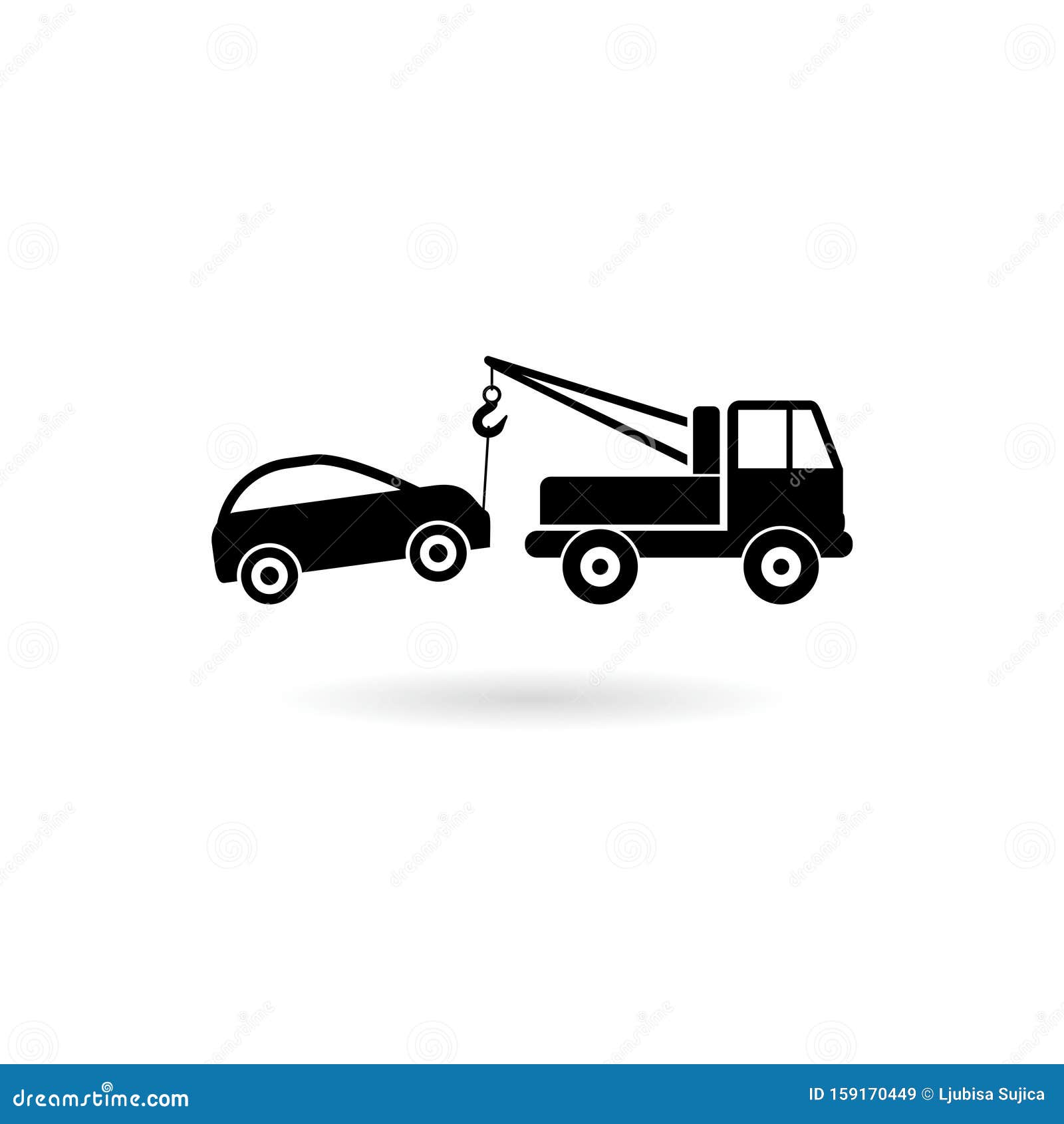 Towed Car Icon Simple Design Style on White Background Stock Vector ...