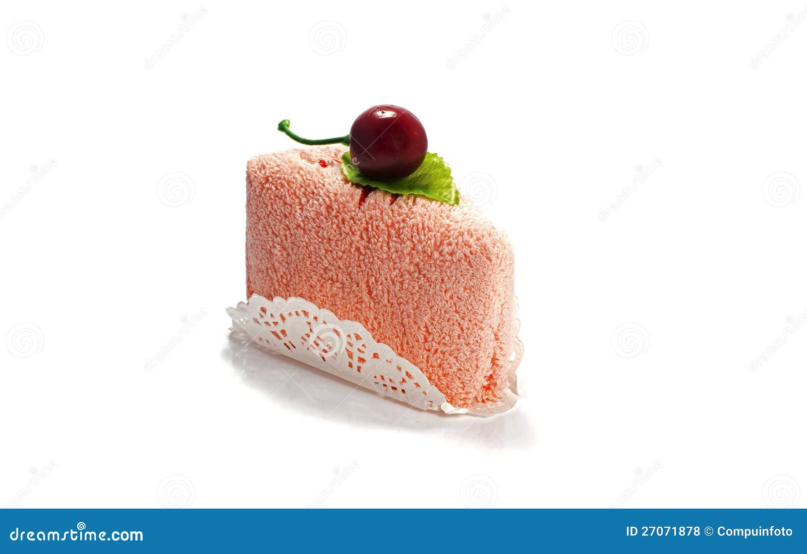 Towel as imitation cake stock photo. Image of green, isolated - 27071878