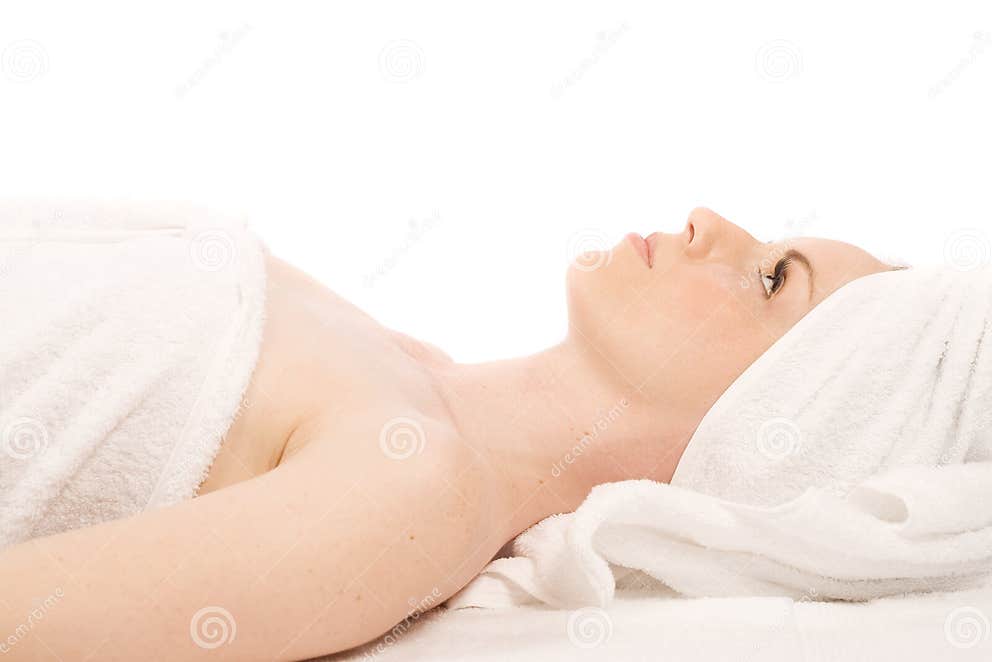 Towel clad stock photo. Image of young, lifestyle, pale - 6740696