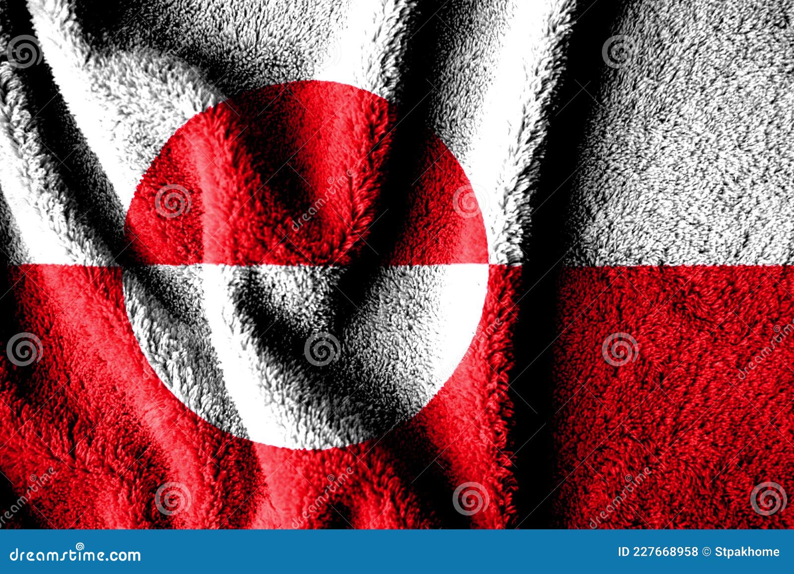 Towel Fabric Pattern Flag of Greenland. the Texture of the Wrinkled ...