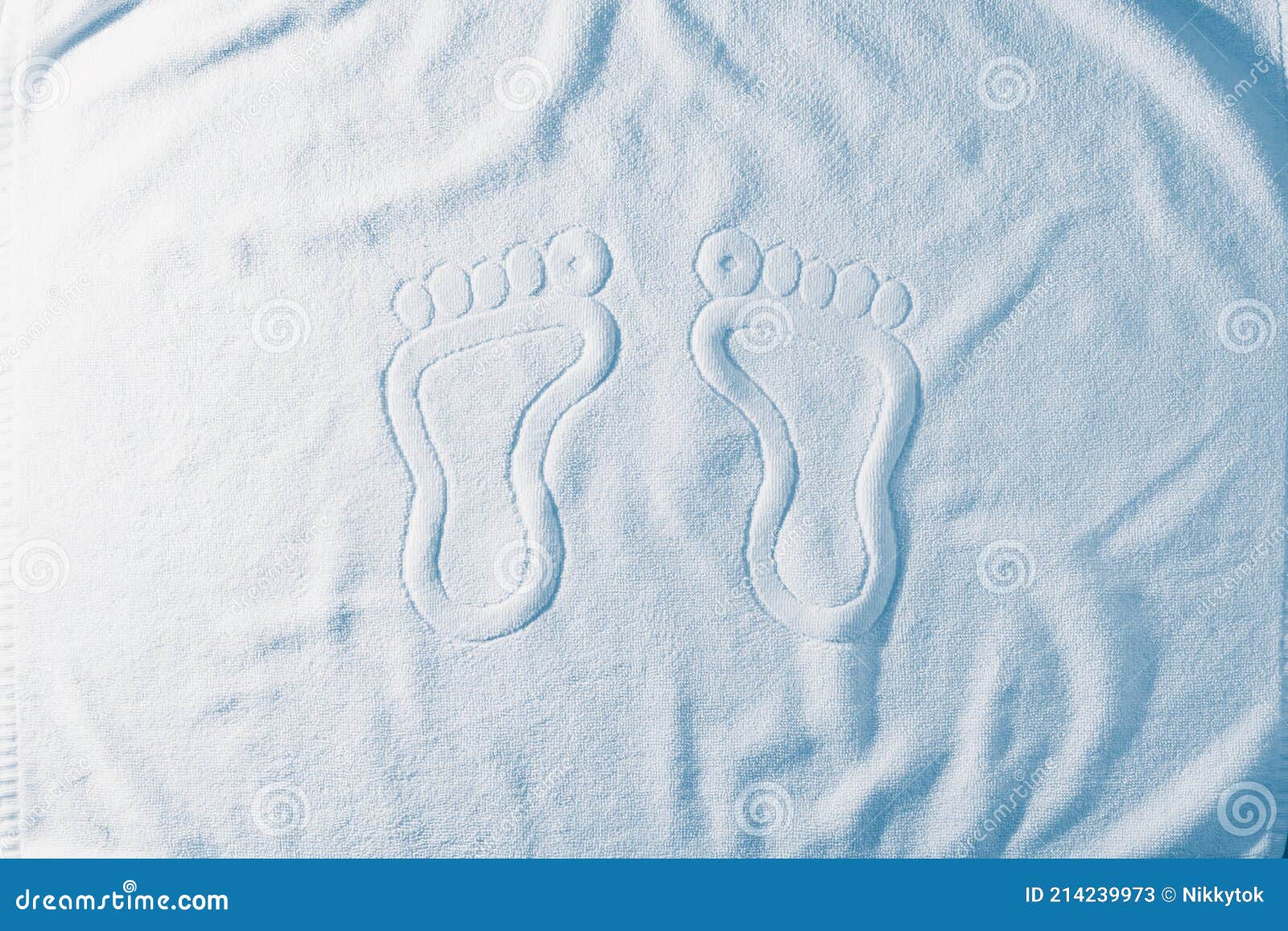 Towel with Footprints in a Bathroom Stock Image - Image of abstract ...