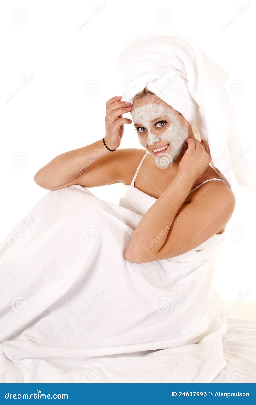 Towel on head mask stock photo. Image of facial, clear - 24637996