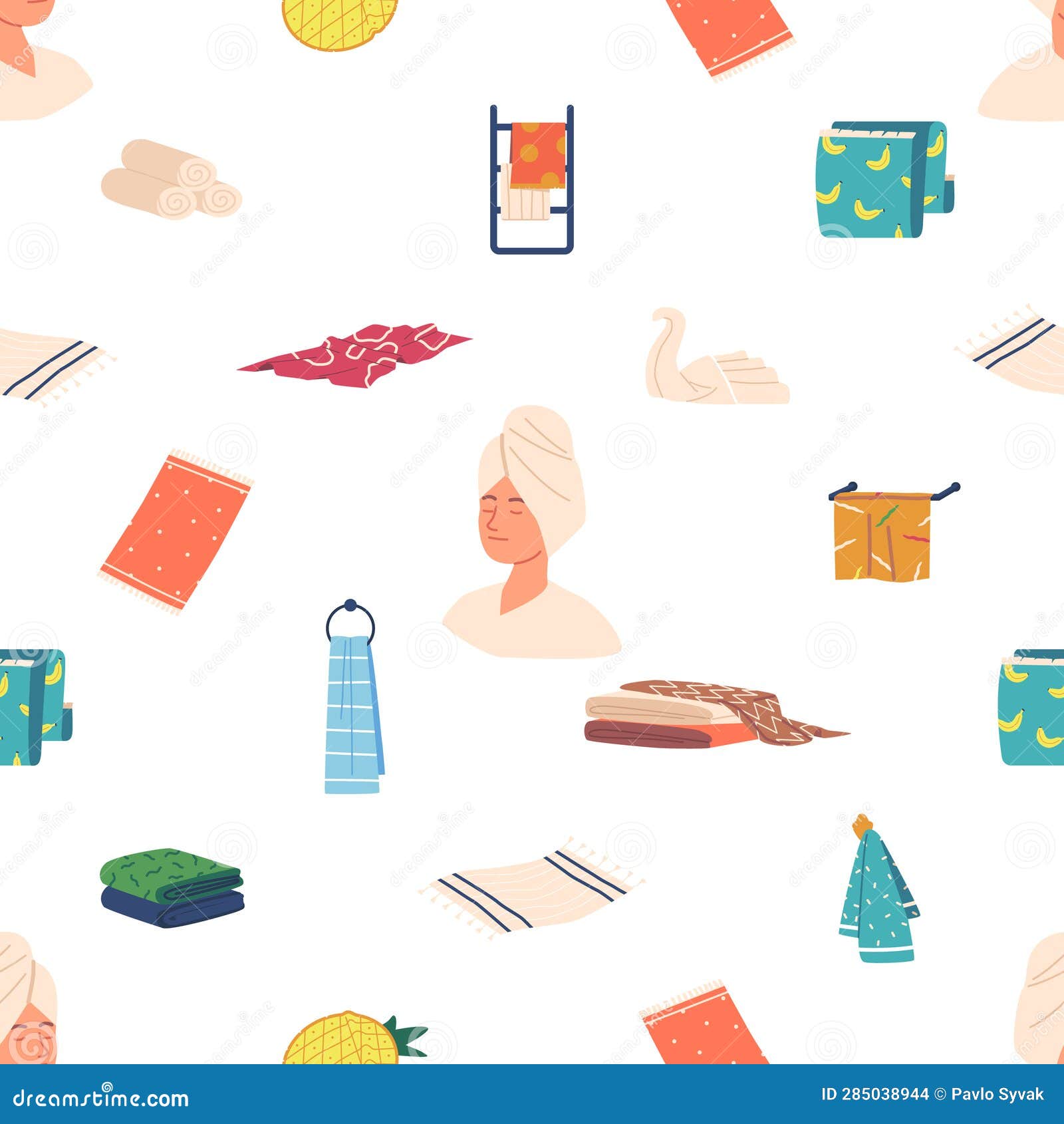 Towel-inspired Seamless Pattern, Visually Appealing Design Featuring ...