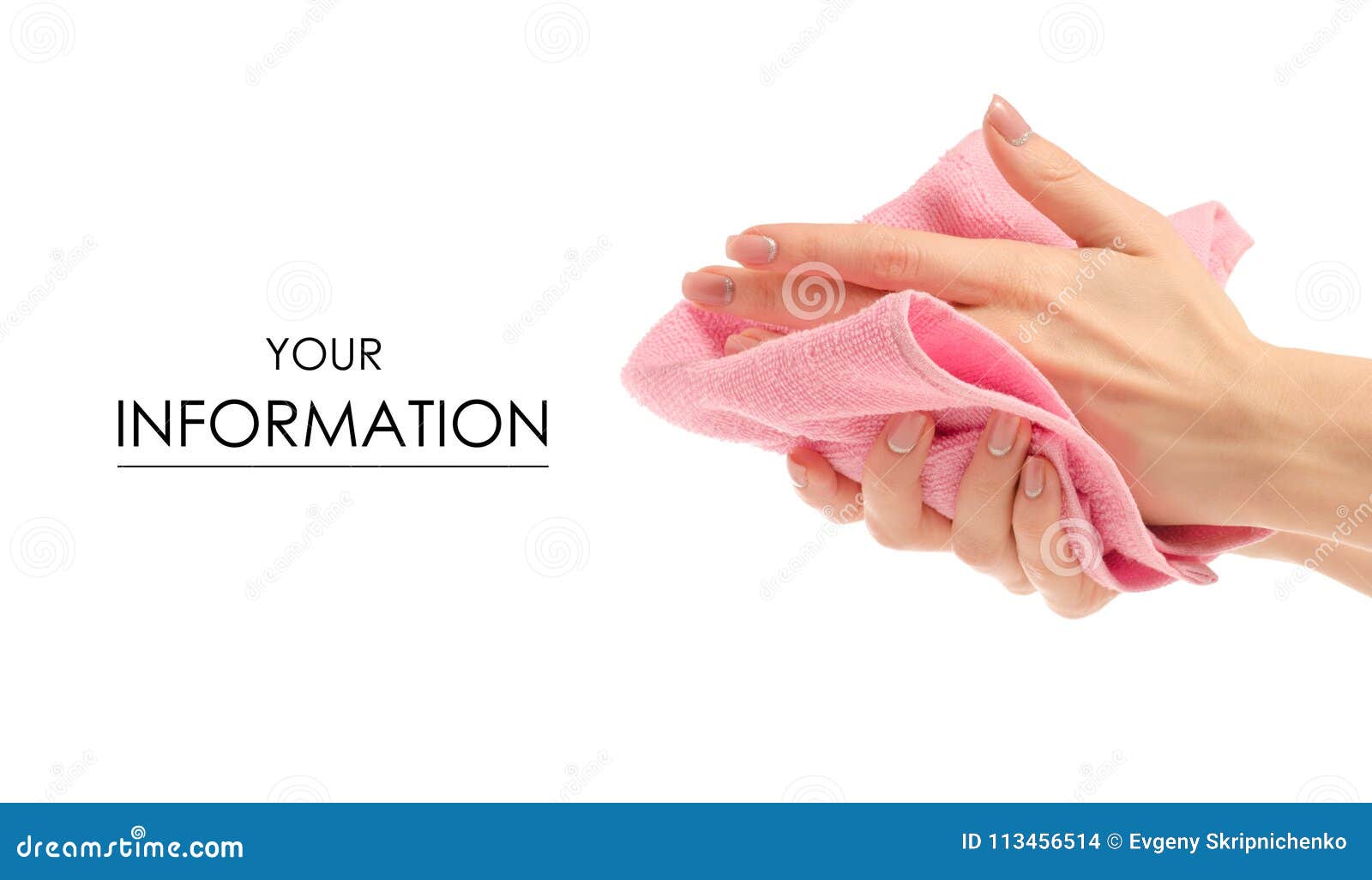 Towel Pink in Hand Wipe Pattern Stock Photo - Image of background, blue ...